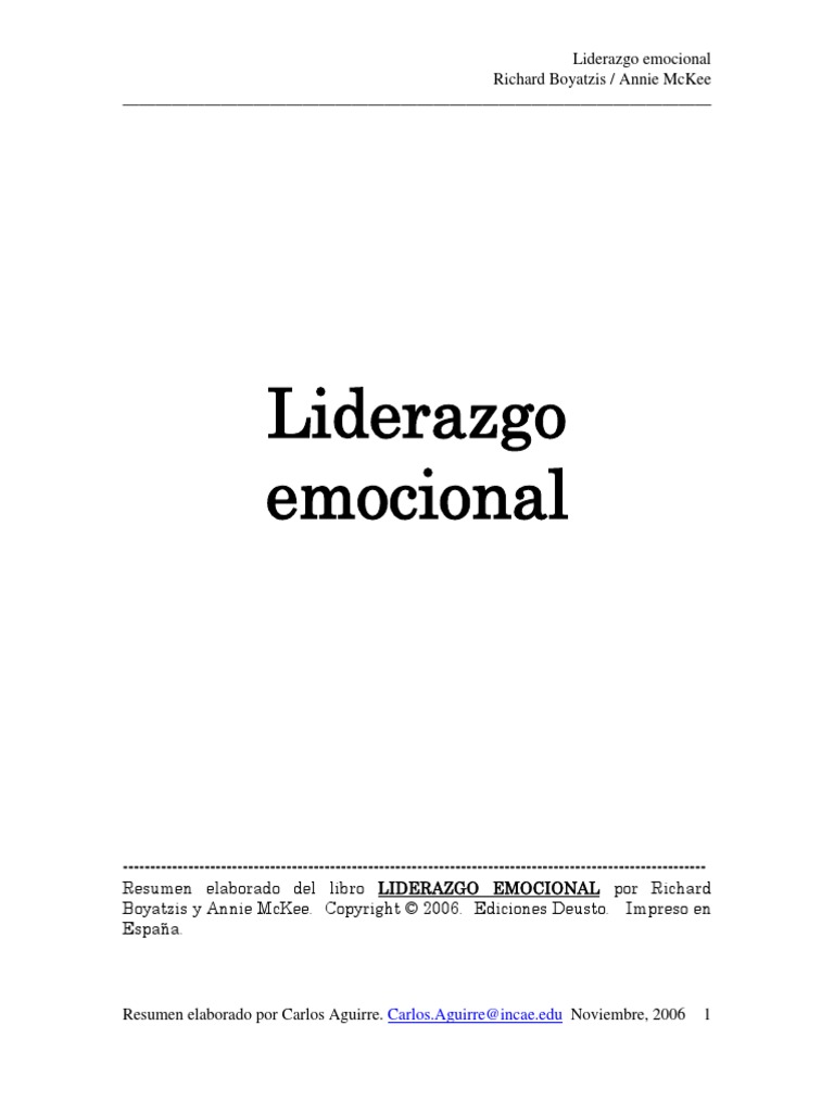 Liderazgo Emocional | PDF | Las emociones | Liderazgo