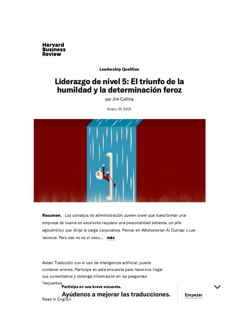 Level 5 Leadership - The Triumph of Humility and Fierce Resolve ...