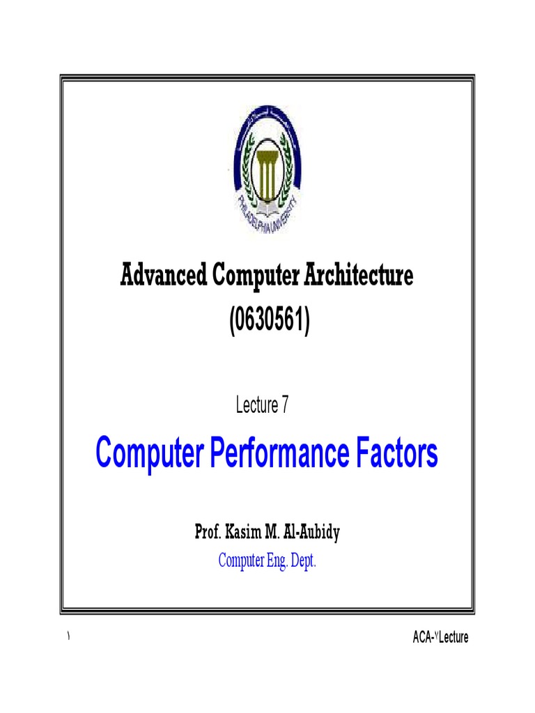 ACA Lect7n | PDF | Central Processing Unit | Computer Science
