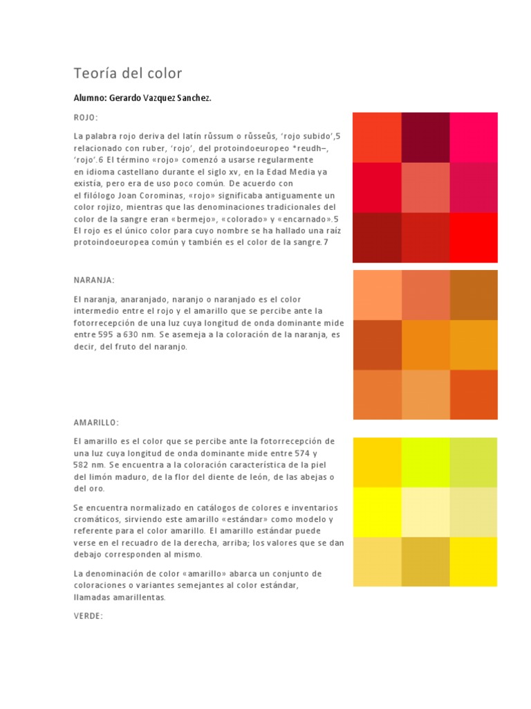 Teoria Del Color | PDF | Azul | Rojo