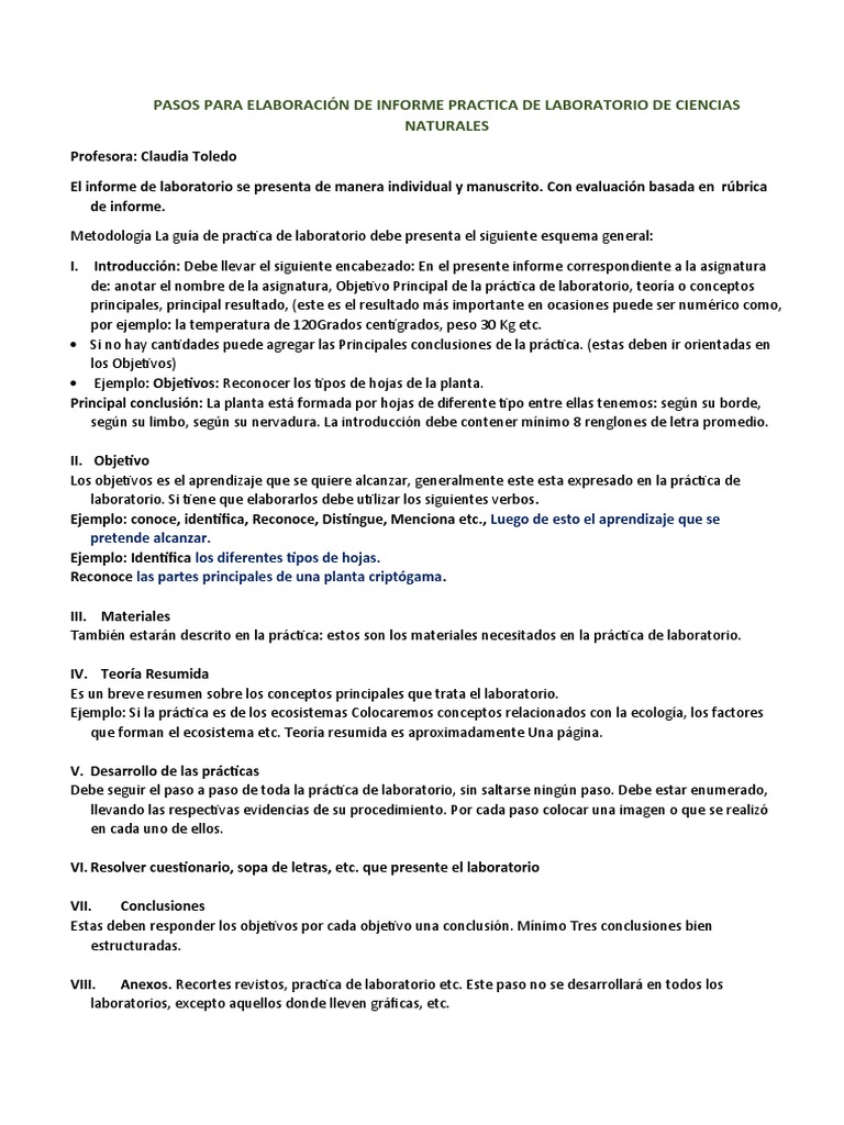 Pasos para Elaborar Practica de Laboratorio | PDF | Laboratorios | Aprendizaje