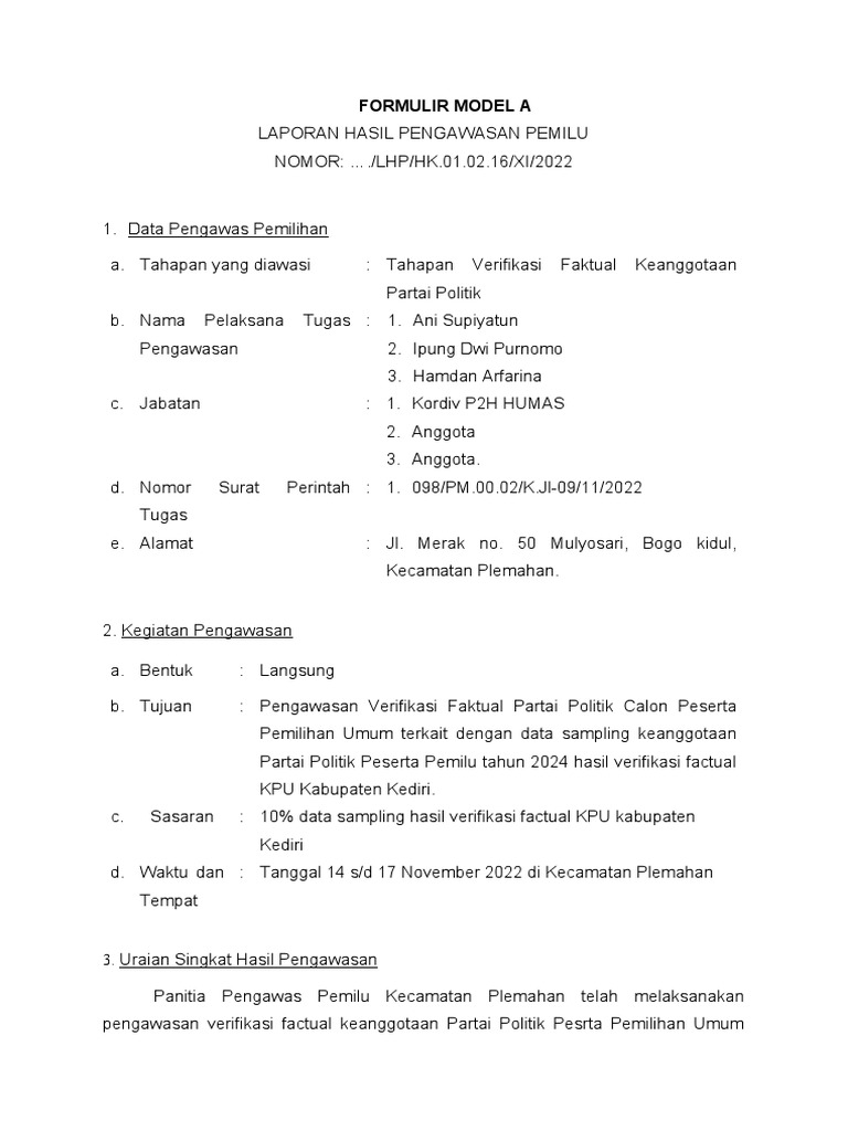 FORM A Verifikasi Faktual (Andri Setiawan) | PDF