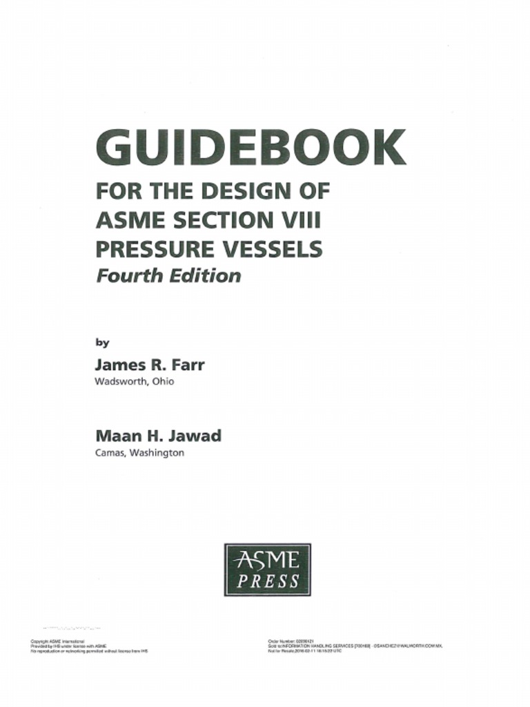 Guidebook For The Desing of Asme Sec Viii Pressure Vessels | PDF