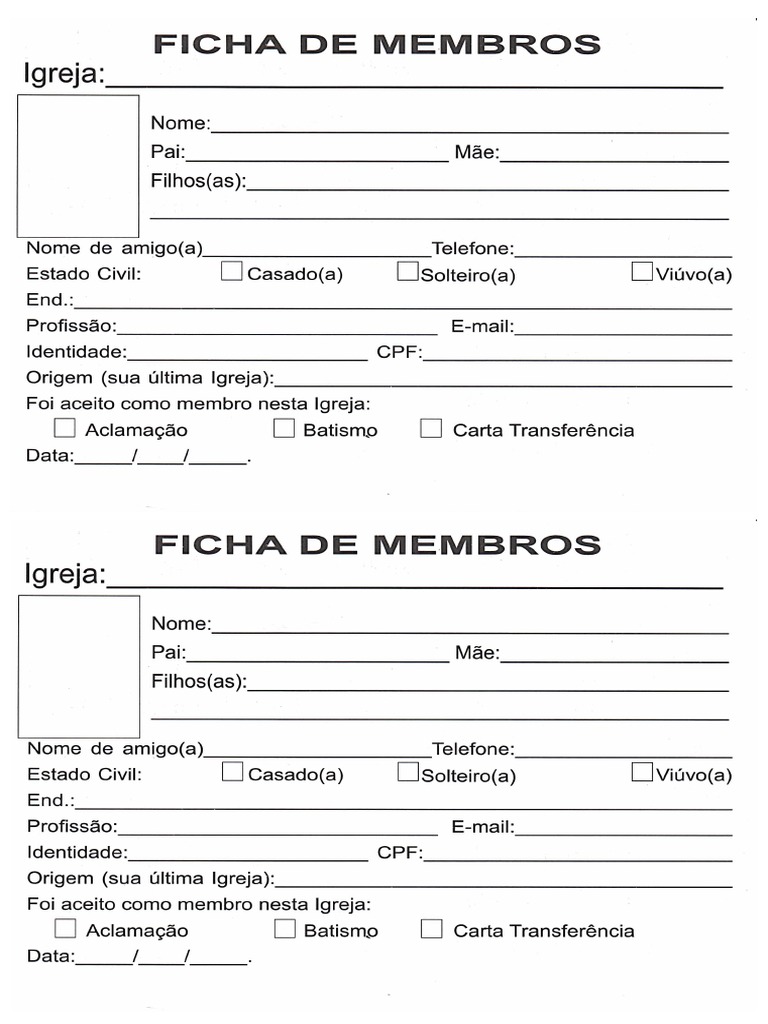 Ficha de Membros | PDF