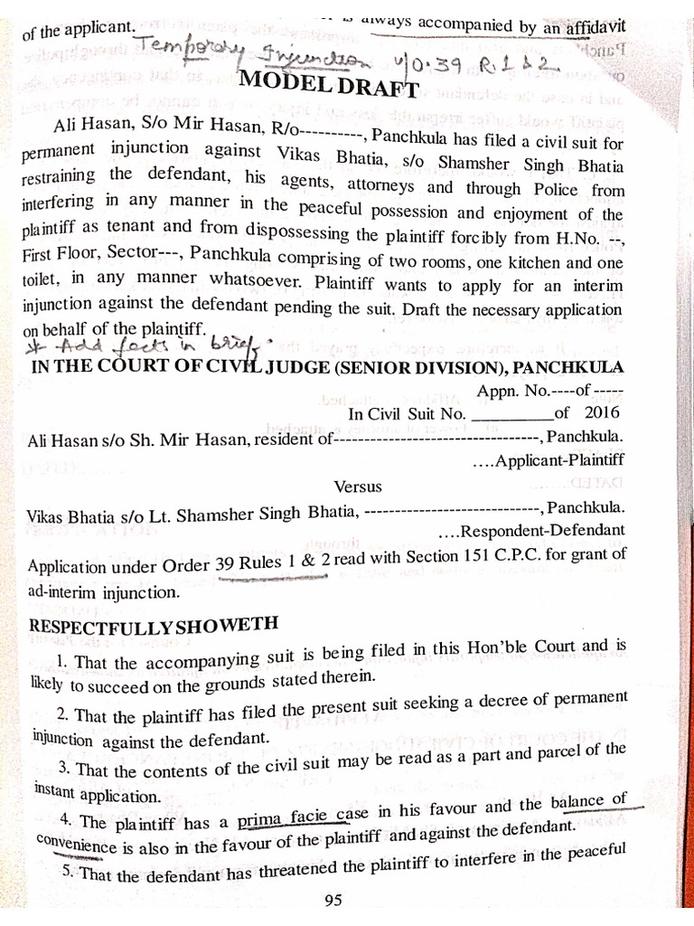 Sample 1 Temporary Injunction | PDF