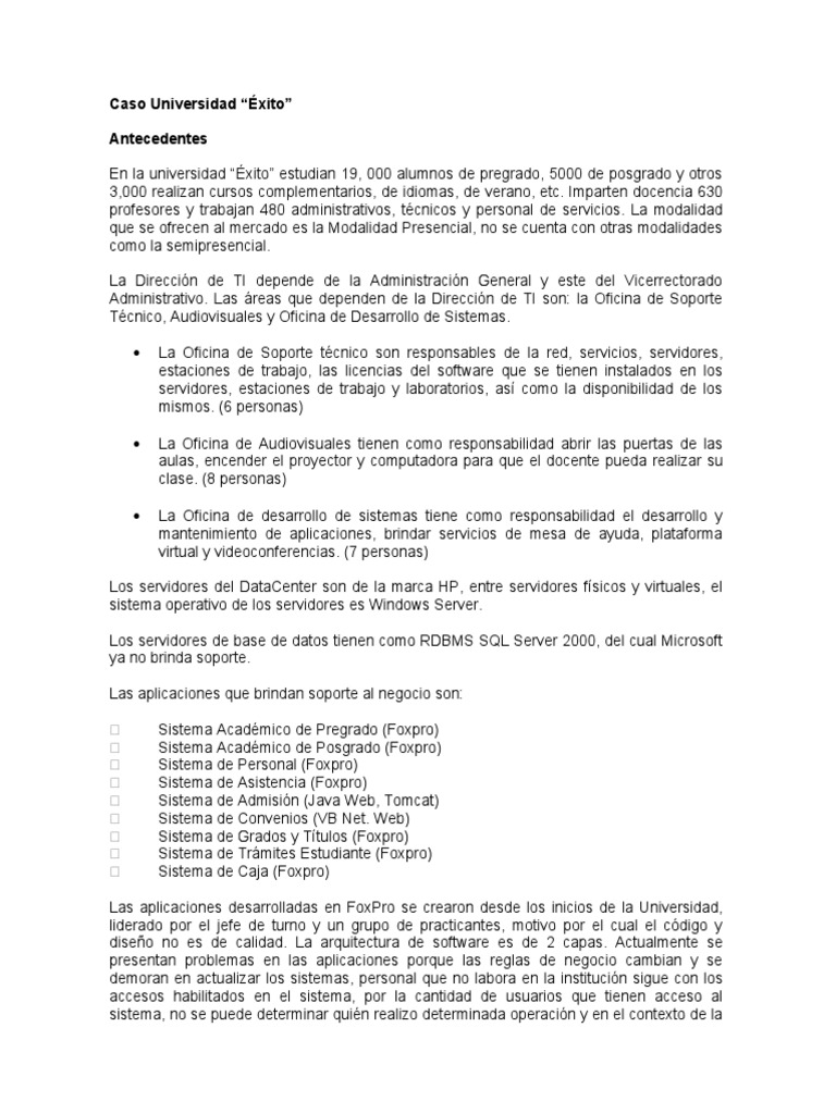 Caso PC2 | PDF | Servidor (Computación) | Software de la aplicacion