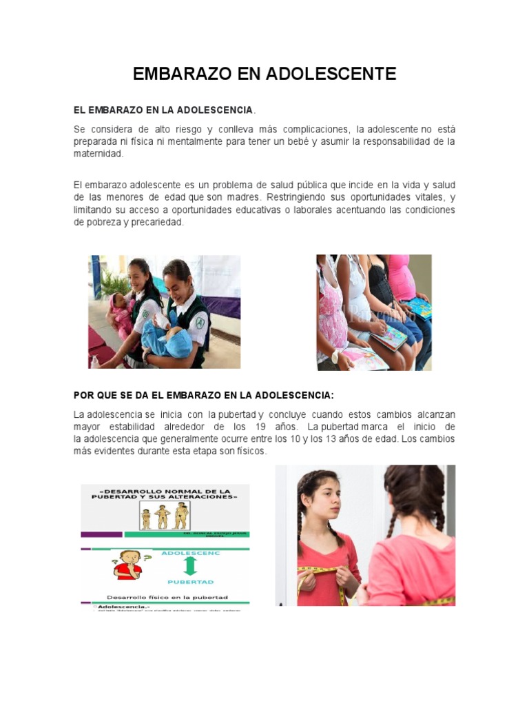 Embarazo en Adolescente | PDF | El embarazo | Adolescencia