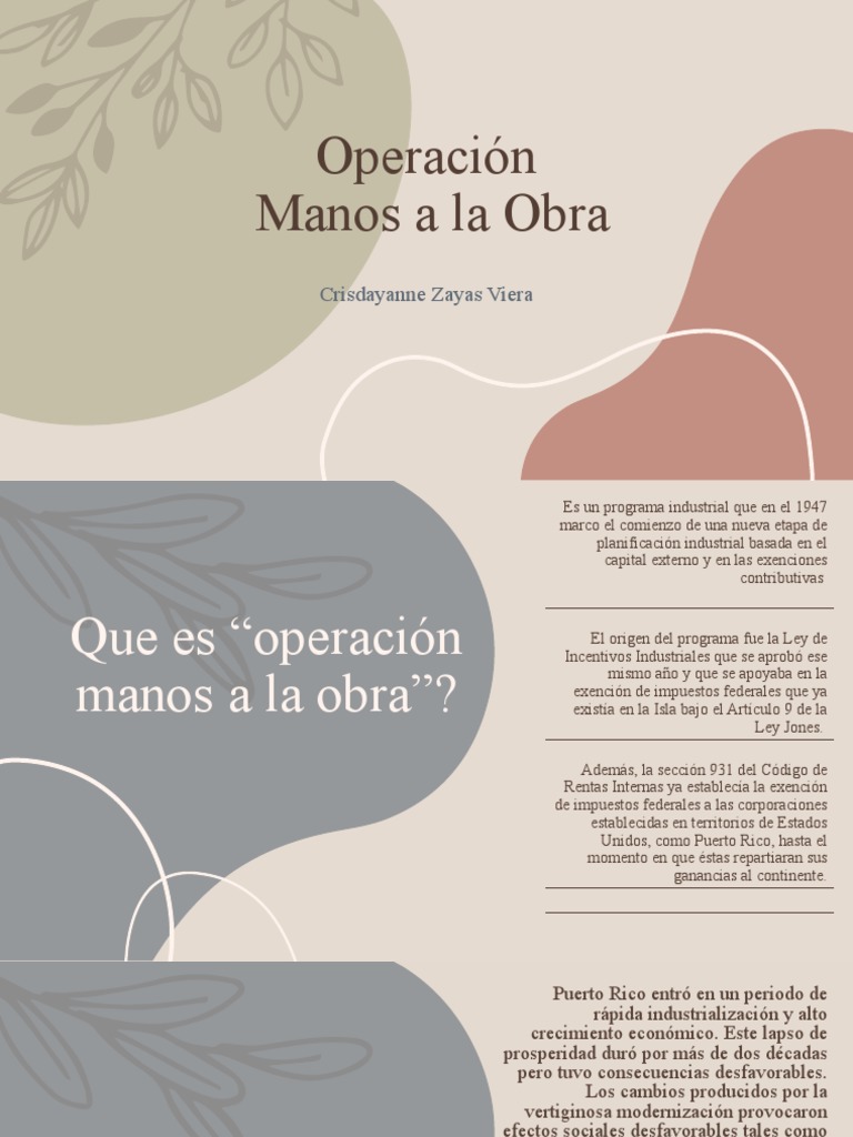 Operación Manos A La Obra | PDF | Puerto Rico | Los Estados Unidos