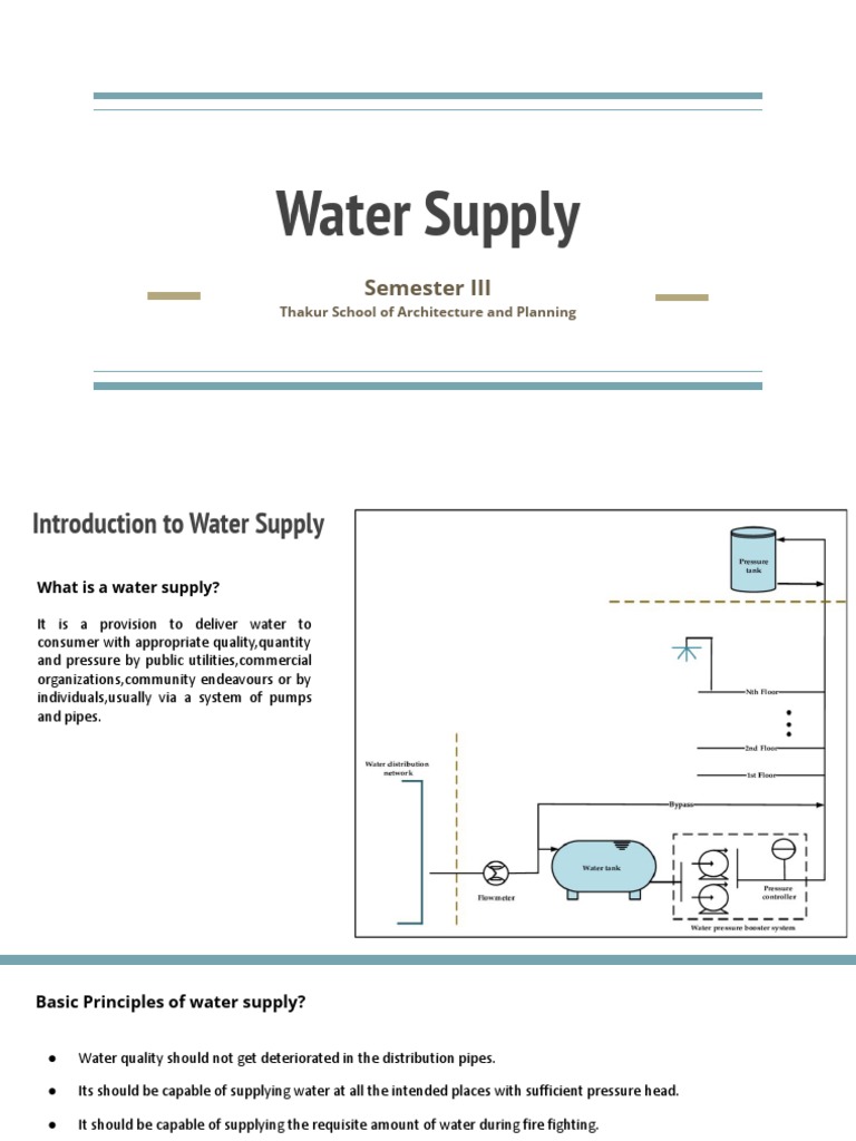 Water Supply-Distribution in A Building | PDF | Plumbing | Pipe (Fluid ...