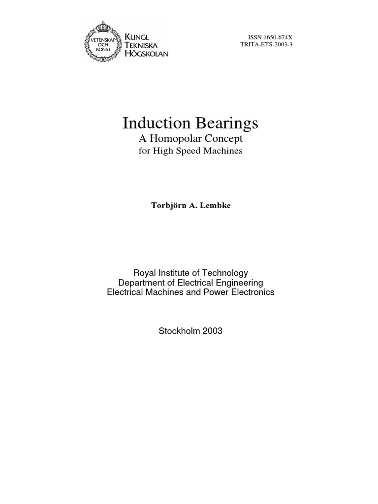 Homopolar Induction Bearings: A Radial Flux Concept for High Speed ...