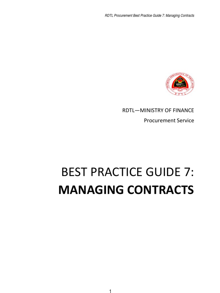 Best Practices in Contract Management | PDF | Procurement | Request For ...