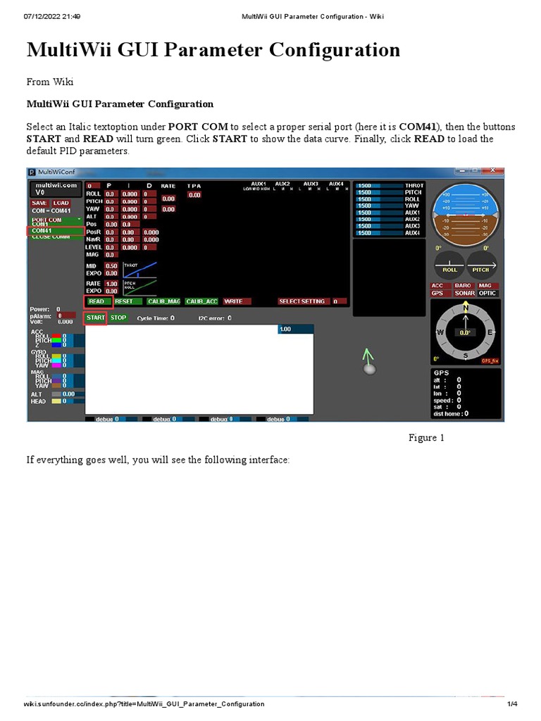 Configuring Multiwii Flight Controller Parameters Using Gui Software Pdf Graphical User