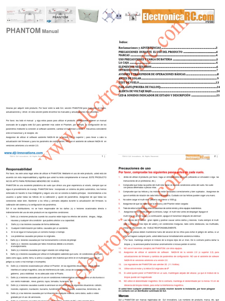 Phantom Manual | PDF | Diodo emisor de luz | Sistema de Posicionamiento Global