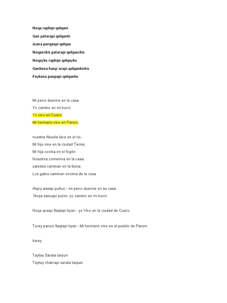 Quechua 2 | PDF