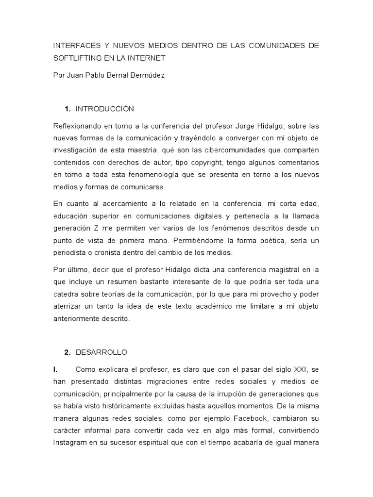 Interfaces y Nuevos Medios Dentro de Las Comunidades de Softlifting en ...