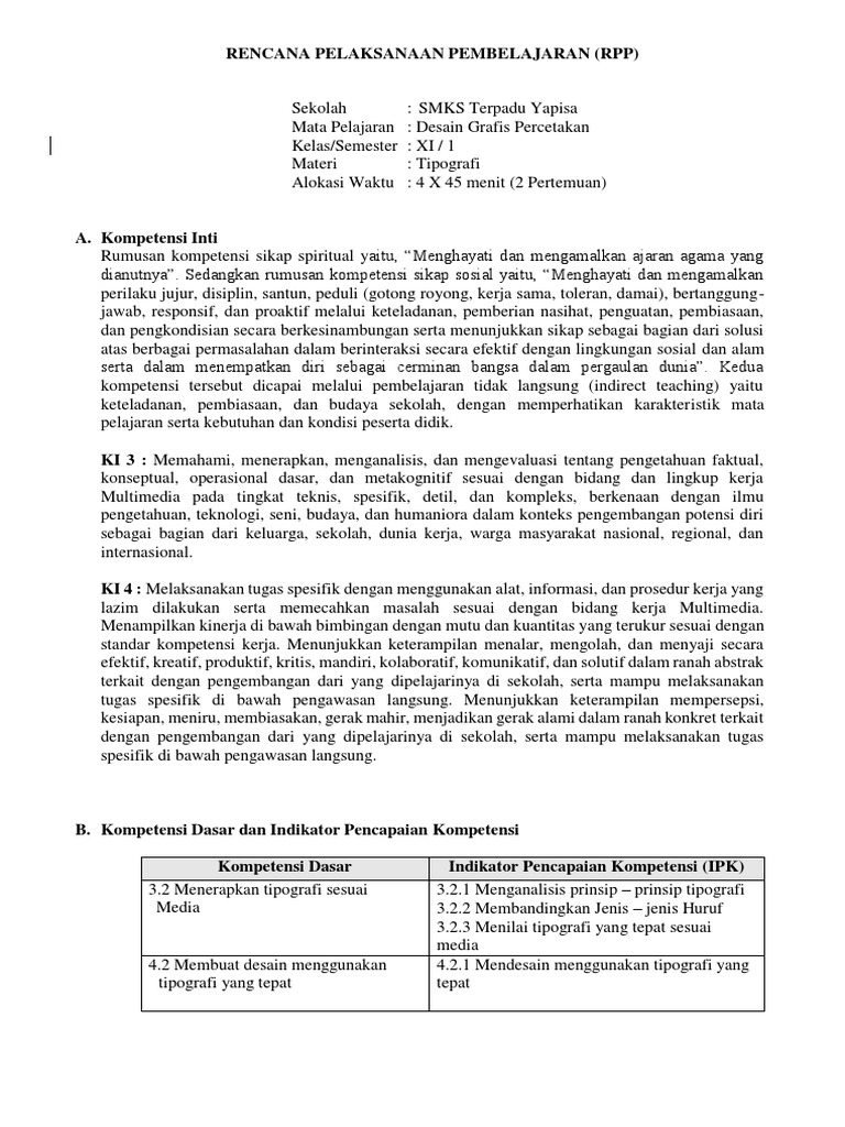 RPP DGP Tipografi | PDF