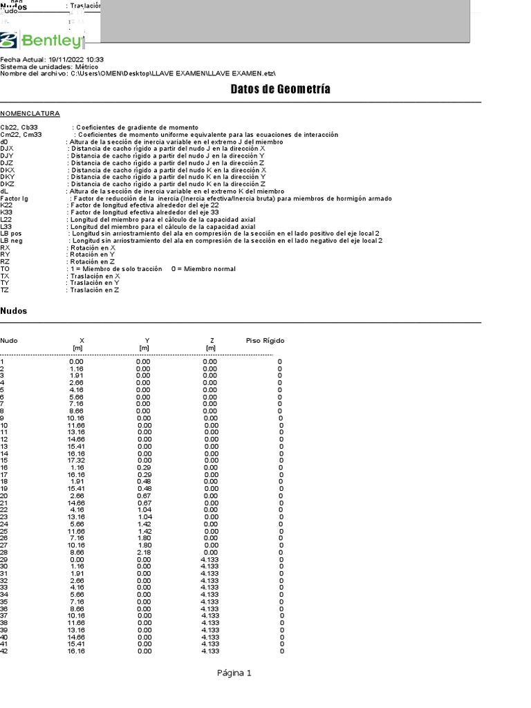 Reporte de RAM Elements V8i - GEOMETRIA | PDF | Cantidad | Metrología