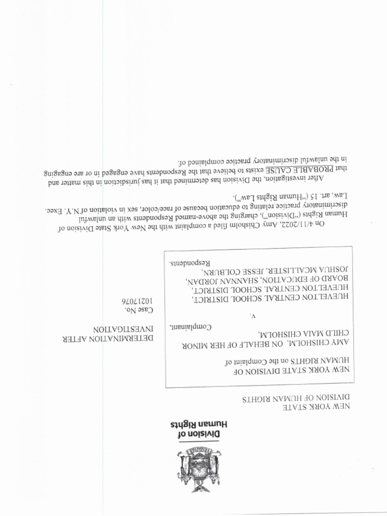 Division of Human Rights Determination After Investigation 1 | PDF