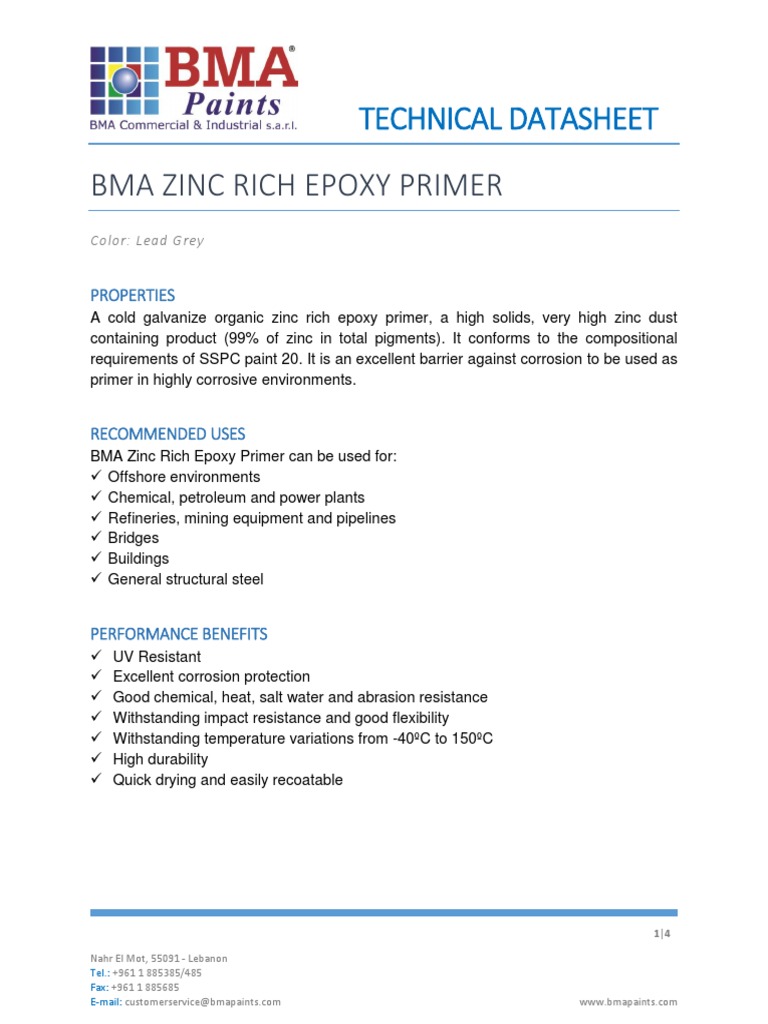 BMA Paint Primer | PDF | Paint | Epoxy