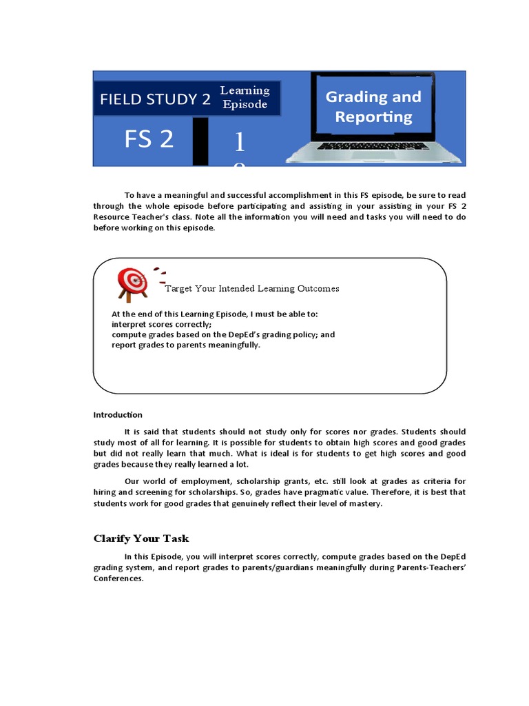 FS2 Episode 18 | PDF | Educational Assessment | Teachers