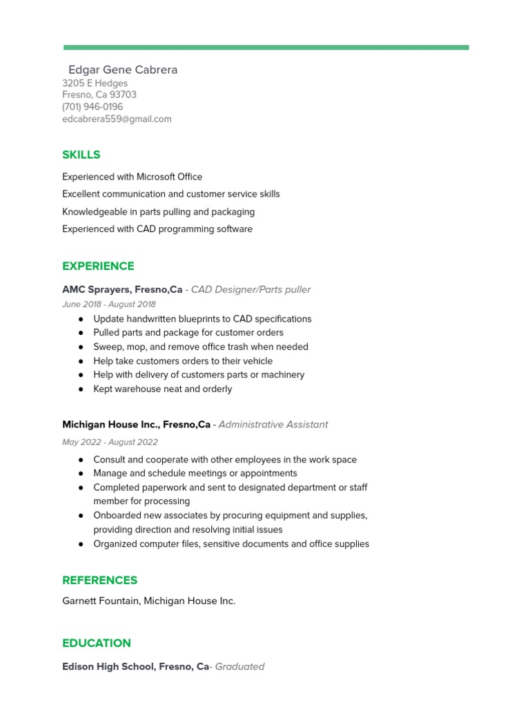 Edgar Gene Cabrera: Skills | PDF