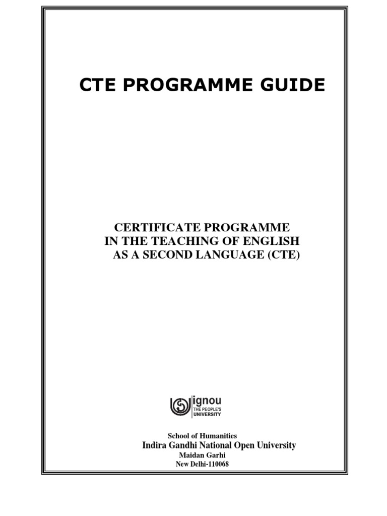 CTE Programme Guide | PDF | Teaching Method | Morphology (Linguistics)
