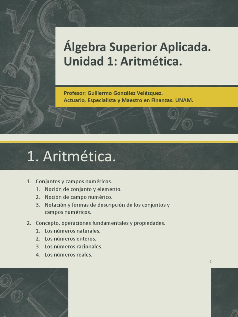 Unidad 1 Aritmetica Pdf Números Conjunto Matemáticas