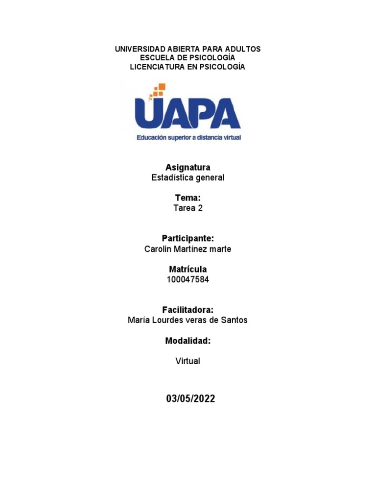 Tarea 1 De Estadisticas Pdf