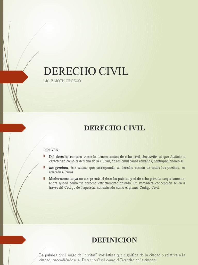 Clase 1. Derecho Civil | PDF | Derecho Civil (Common Law) | Matrimonio