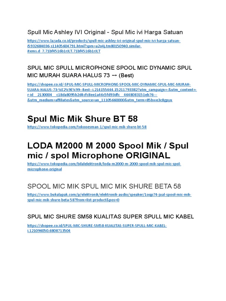 Spull Mic Ashley IVI Original | PDF