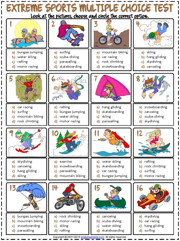Extreme Sports PRACTICE | PDF