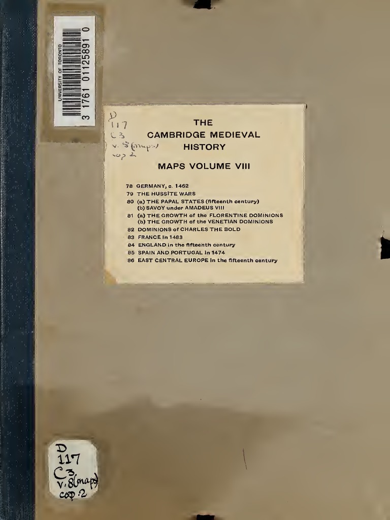 The Cambridge Medieval History - VIII. Maps (1936, Cambridge University ...