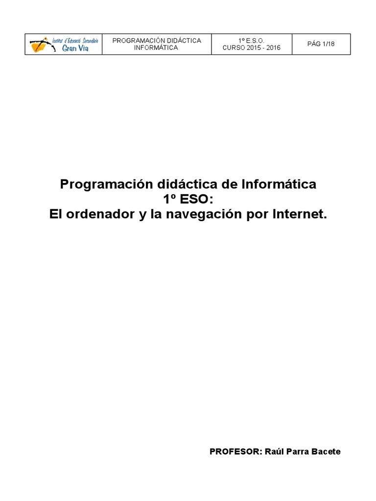 Informatica 1eso | PDF | Periférico | Internet