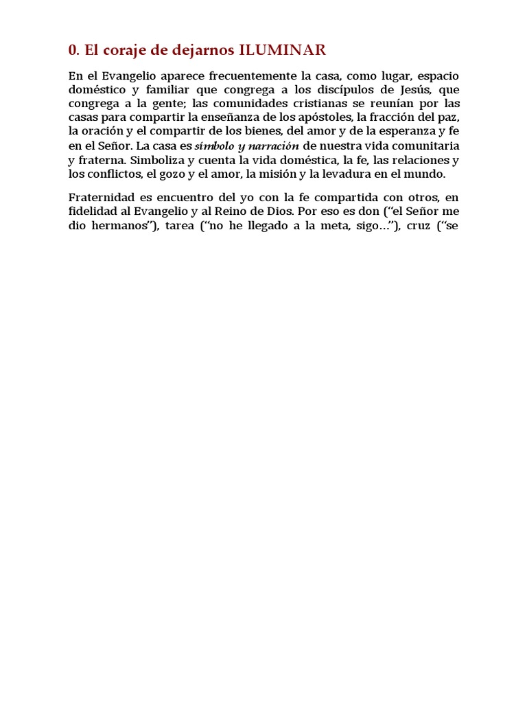El Coraje de Dejarnos ILUMINAR | PDF | Amor | eucaristía