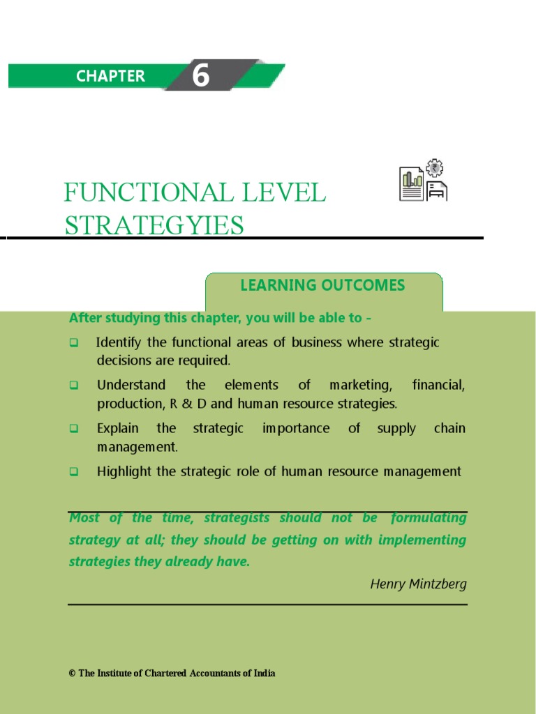 Chapter 6 Functional Level Strategies | PDF | Supply Chain | Marketing