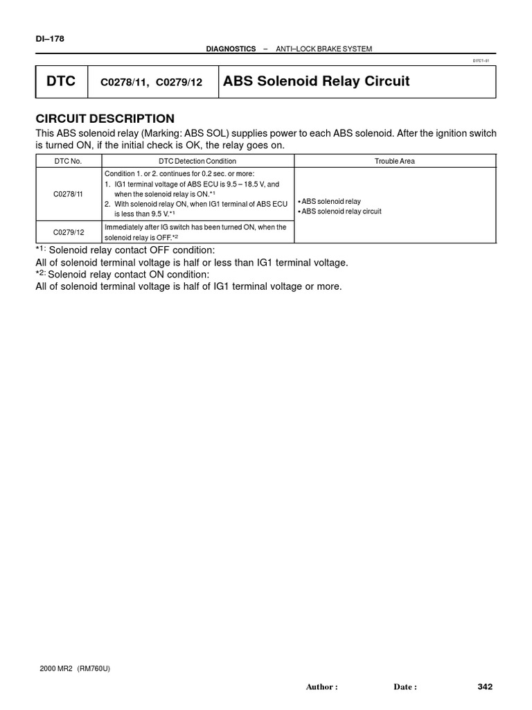 055 - Anti-Lock Brake System - ABS Solenoid Relay Circuit | PDF | Anti ...