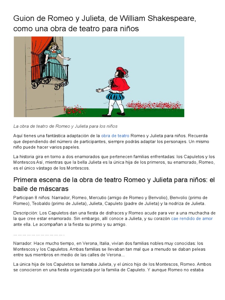 Obra Romeo Julieta | PDF | Romeo y Julieta | Tragedias de Shakespeare