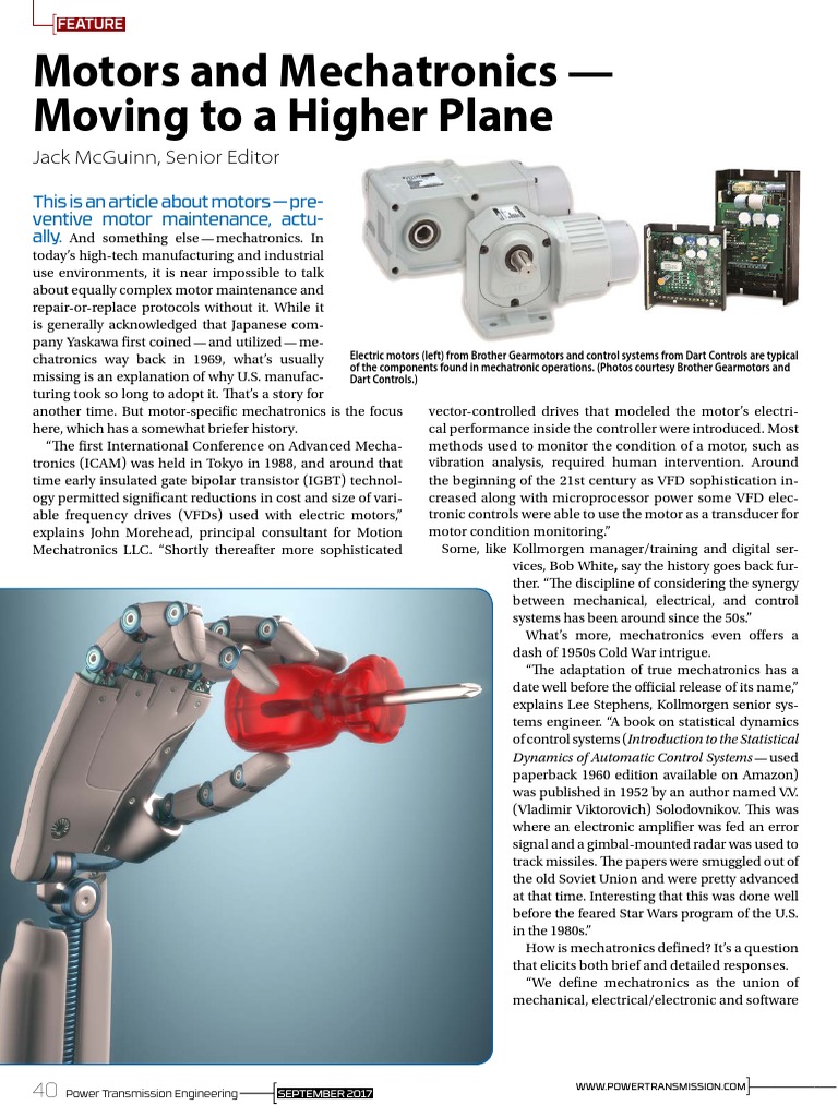 Motors Mechatronics | PDF | Mechatronics | Mechanical Engineering
