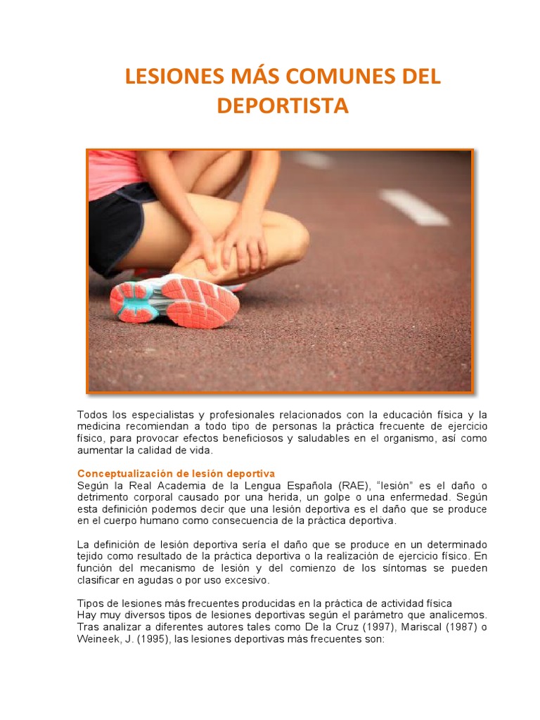 Lesiones Comunes en Deportistas | PDF | Lesión | Articulación