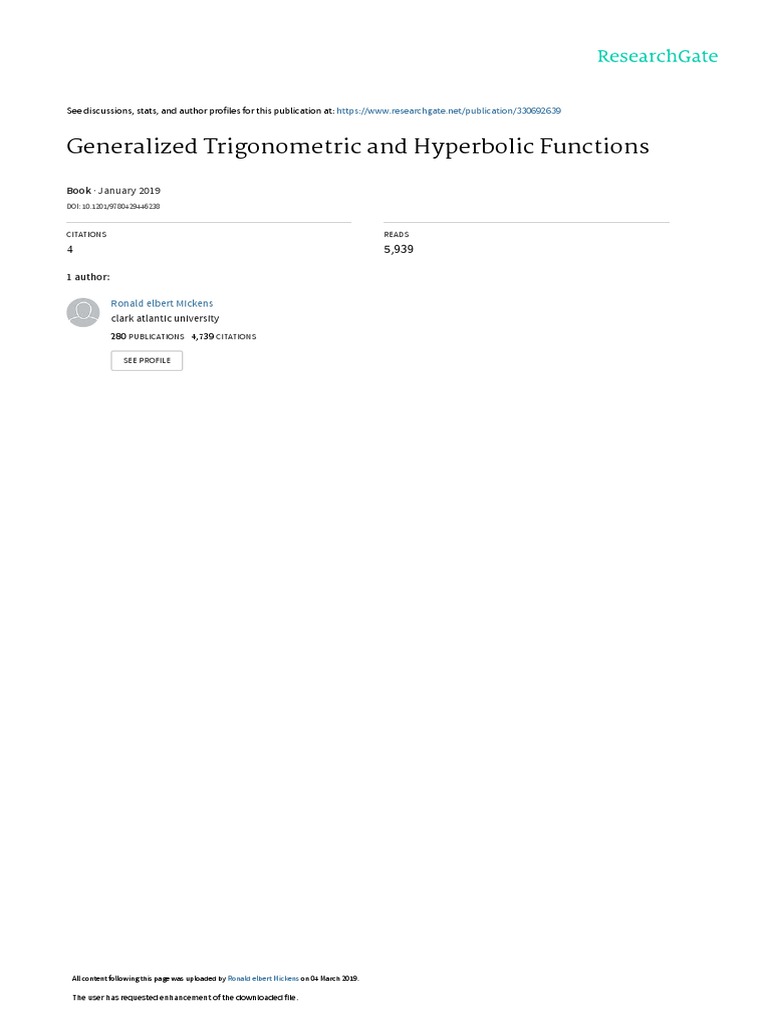 Generalized Trigonometric and Hyperbolic Functions | PDF ...