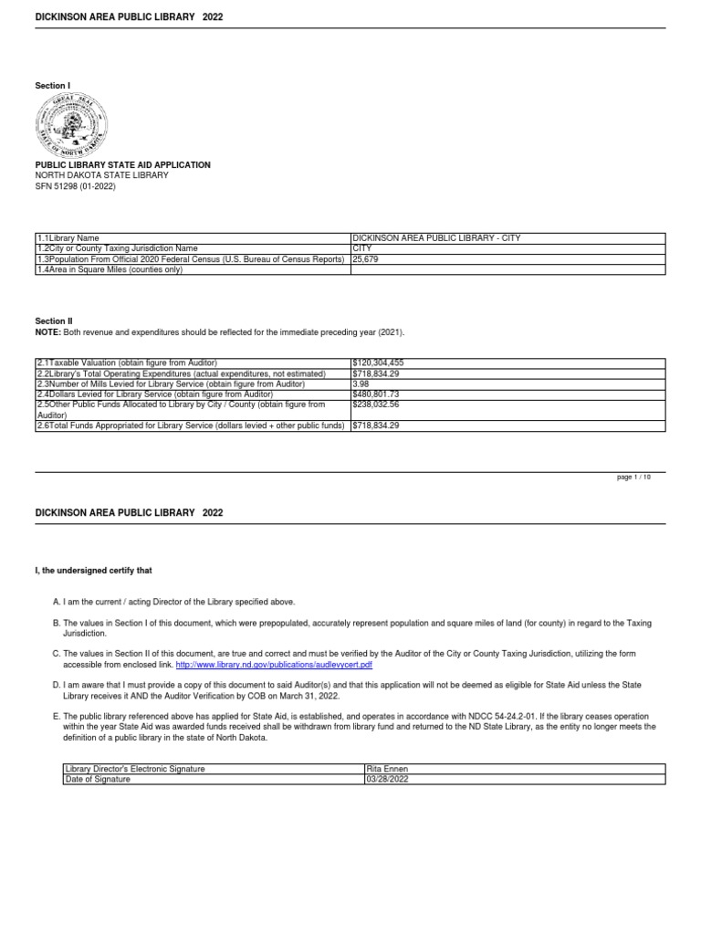 State Aid Application FY22 | Download Free PDF | Valuation (Finance ...