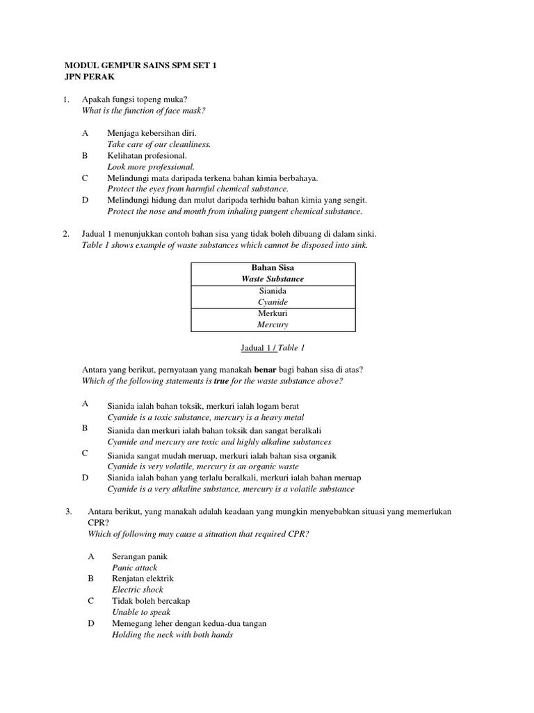 Modul Gempur - Perak - 2022 K1 Sains Set 1 - 221123 - 131340 | PDF