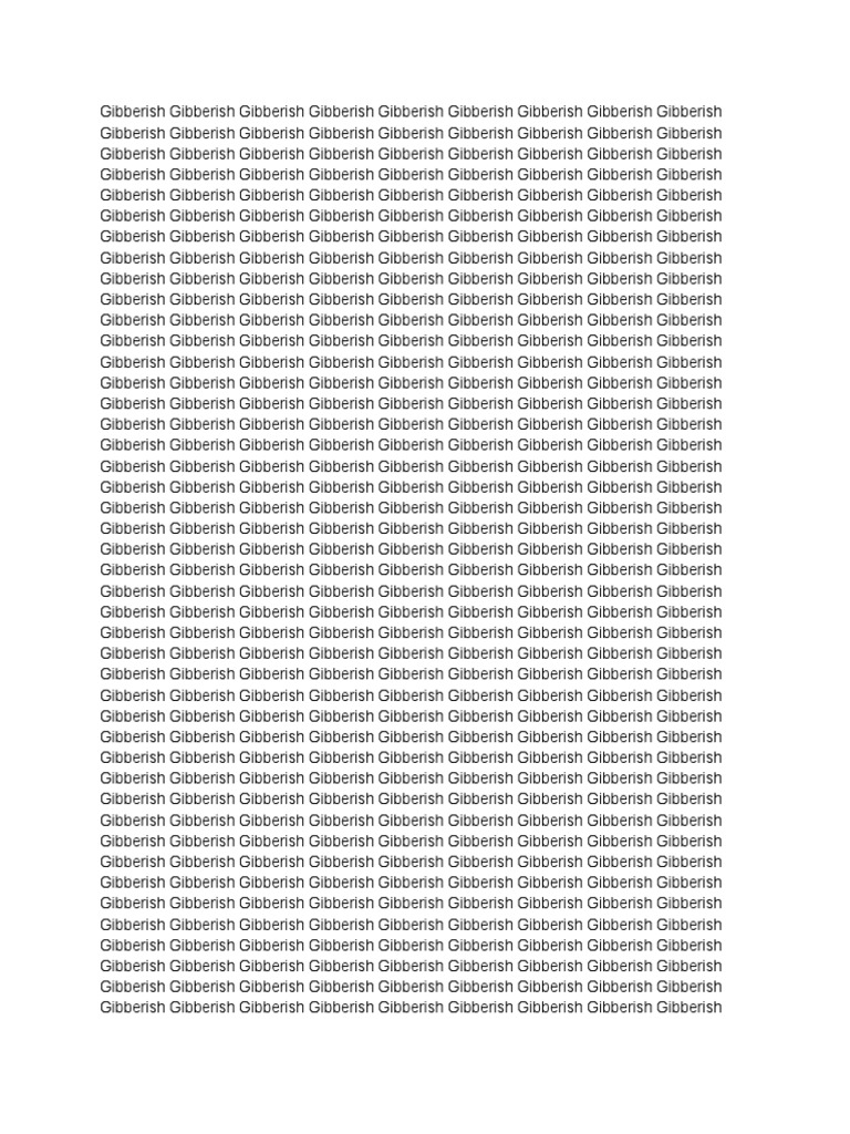 Gibberish | PDF