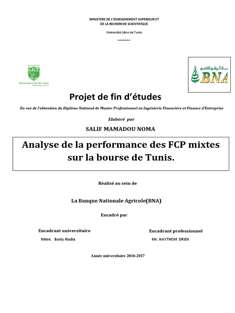 Performance des FCP mixtes à Tunis | PDF | Fonds indiciel | Obligation ...