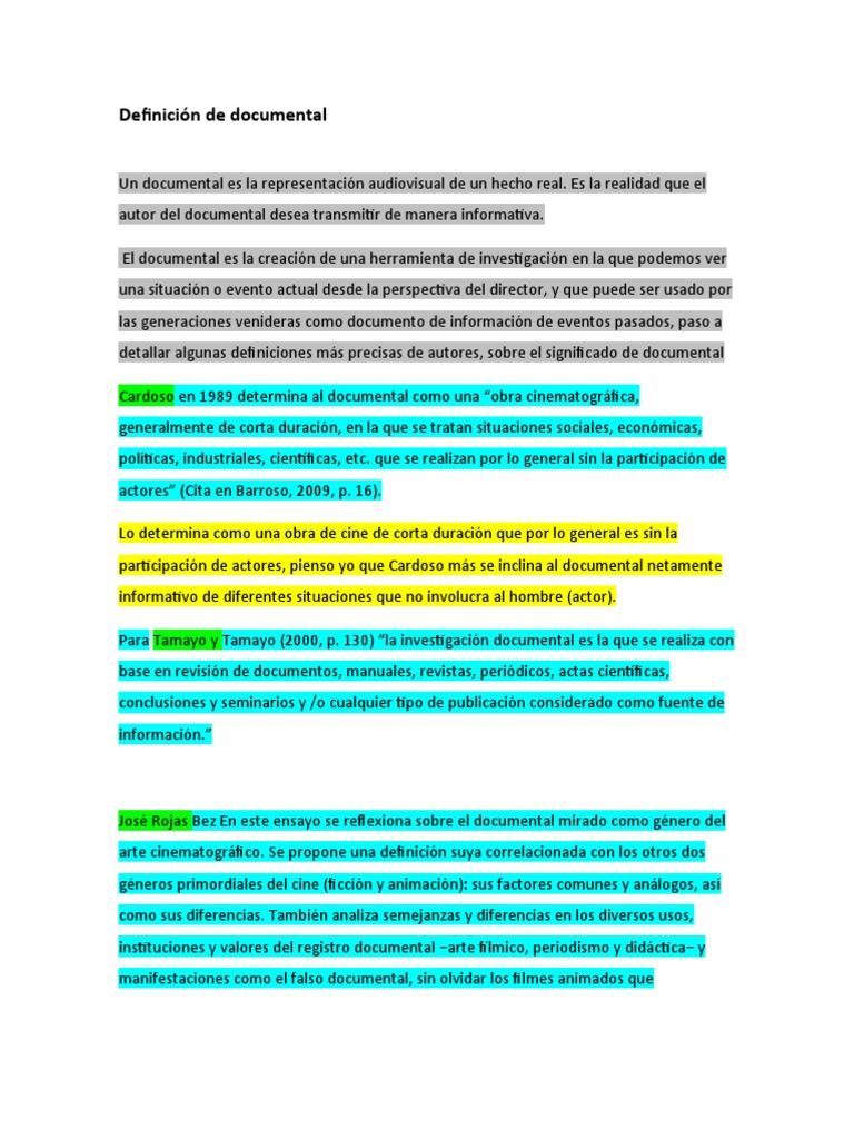Definición de Documental | PDF | Documental