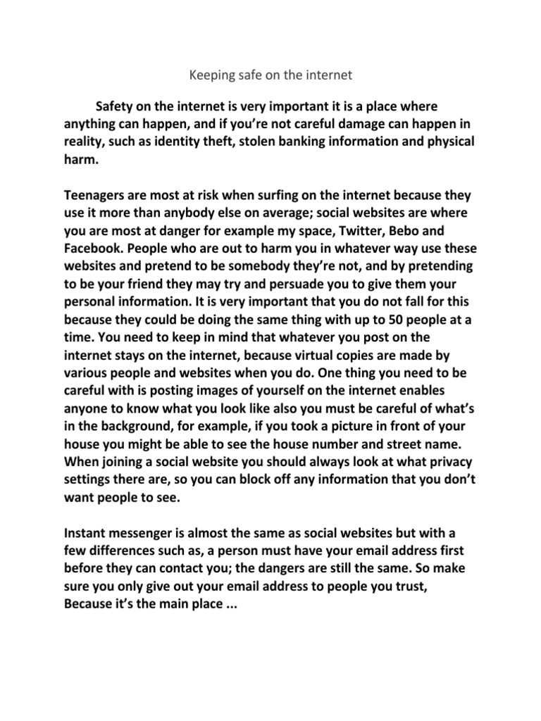 Internet Safety Tips for Teens | PDF | Internet | Social Networking Service