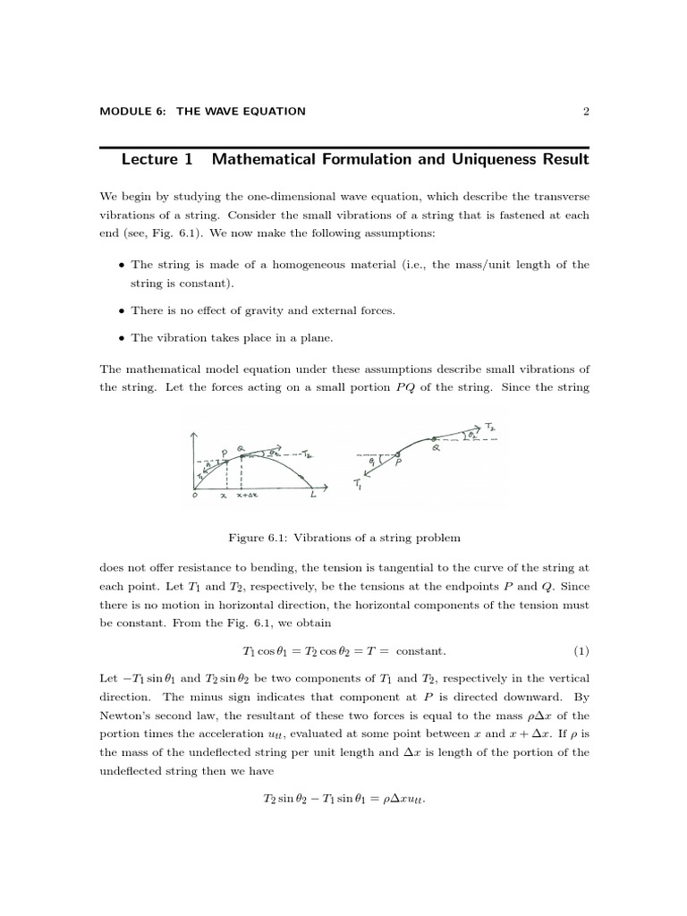 Wave Equation | PDF | Ordinary Differential Equation | Force