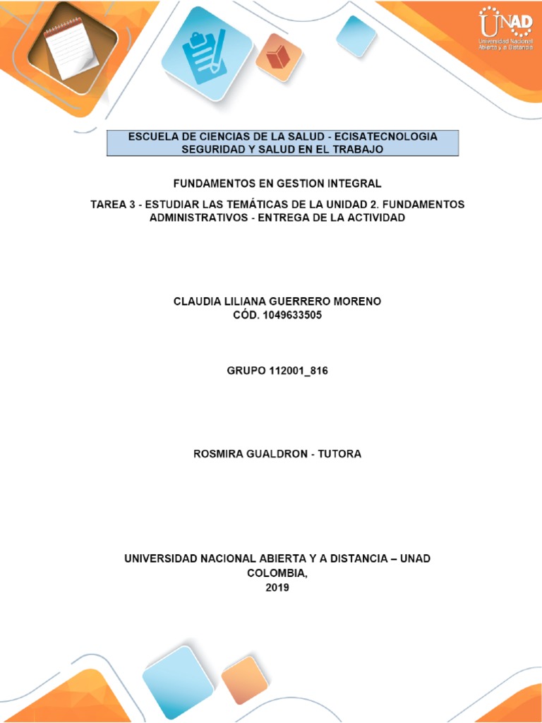 Tarea 3 Estudiar Temáticas de La Unidad N 2 Fundamentos Administrativos - TOAZ - Info | PDF