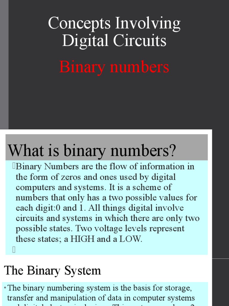 Concepts Involving Digital Circuits Binary Numbers Report | PDF ...