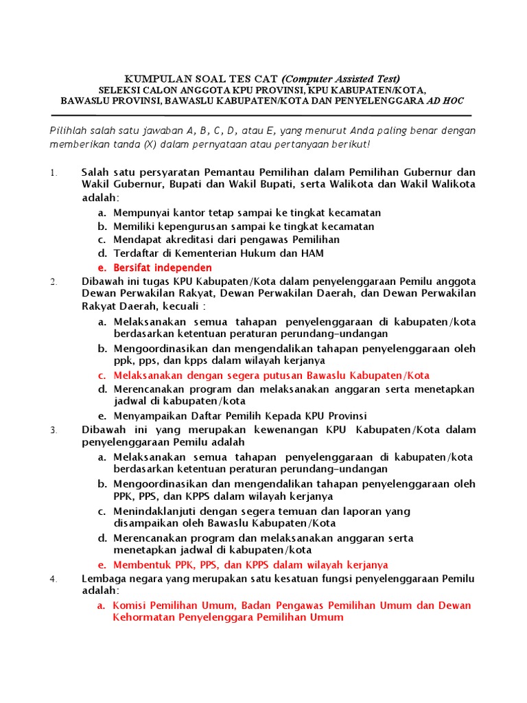 Kumpulan Soal Tes Cat Fix | PDF